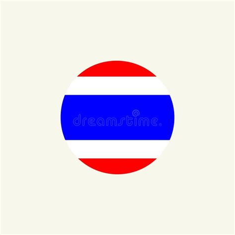 Thailand Round Flag Icon National Thai Circular Flag Vector Illustration Stock Illustration