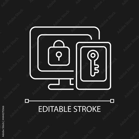 Vetor De Multi Factor Authentication White Linear Icon For Dark Theme