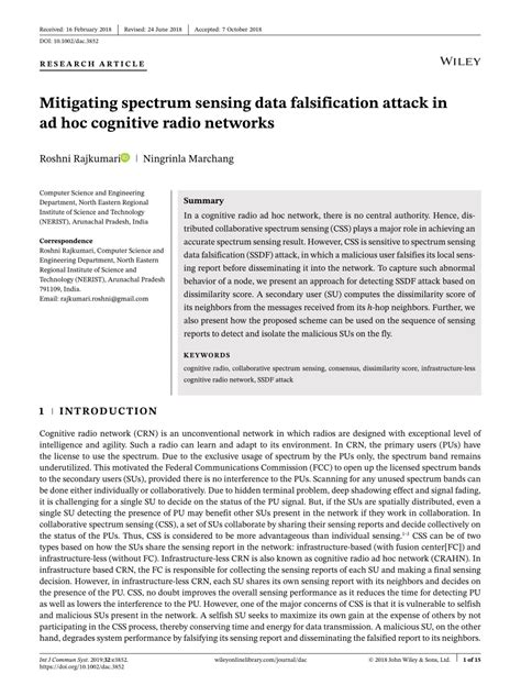 Mitigating Spectrum Sensing Data Falsification Attack In Ad Hoc