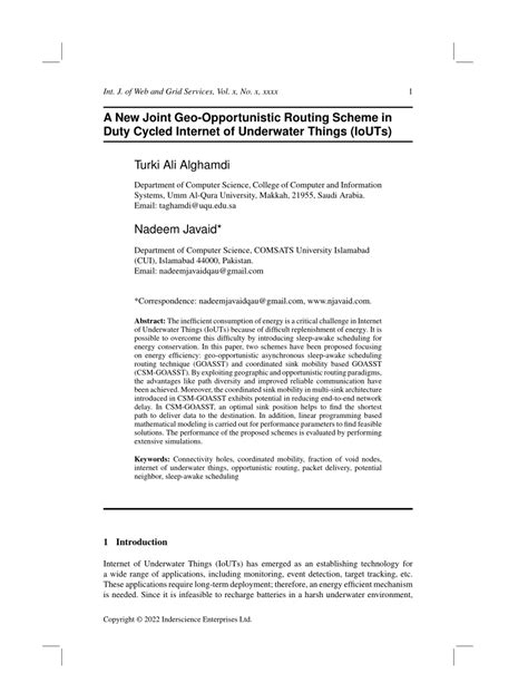 Pdf A New Joint Geo Opportunistic Routing Scheme In Duty Cycled Internet Of Underwater Things