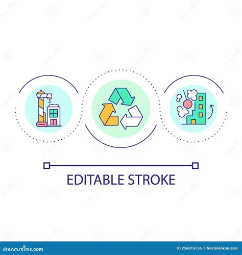 Recycling Of Old Buildings Loop Concept Icon Stock Vector
