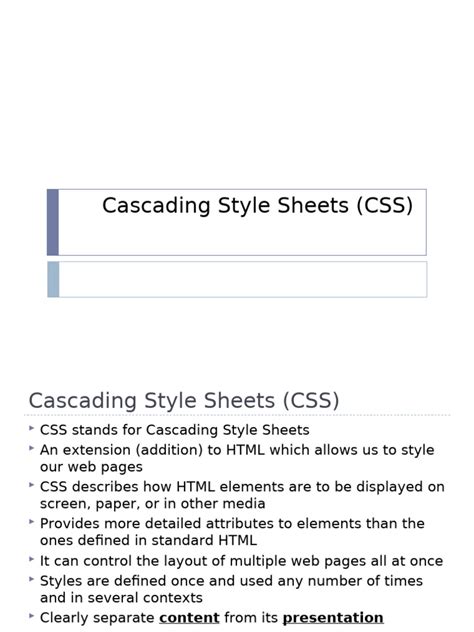 Chapter 2 Cascade Style Sheet Css Aau Sem Ii 2014 Pdf Html Element Html