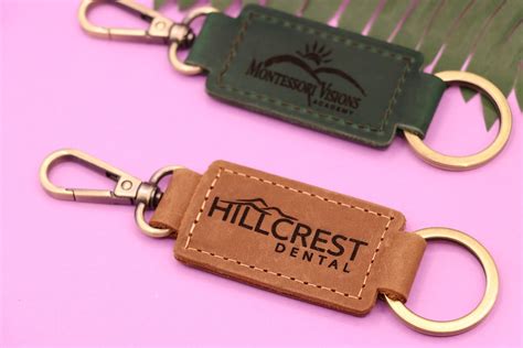 Business Logo Keychain Custom Leather Keychain Etsy