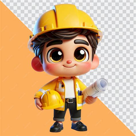 Premium Psd 3d Cute Cartoon Character Of A Young Engineer