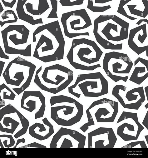 Monochrome Spiral Seamless Pattern Stock Vector Image And Art Alamy