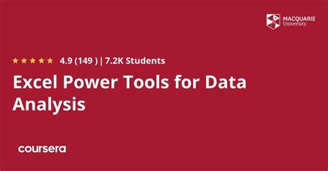 Excel Power Tools For Data Analysis Coursera