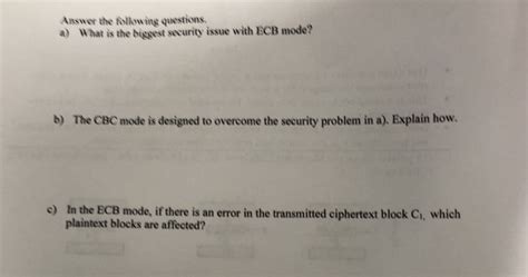 Solved B Points Given The Electronic Codebook Ecb Mode