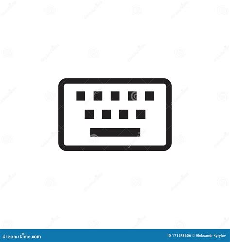 Virtual Touch Screen Keyboard Icon For Apps And Software Stock Vector