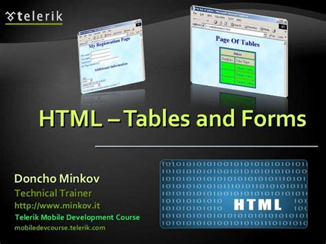Tables And Forms In Html