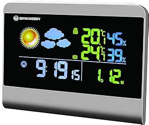 Bresser Wetterstation Funk Mit Außensensor Temeotrend Colour Grau