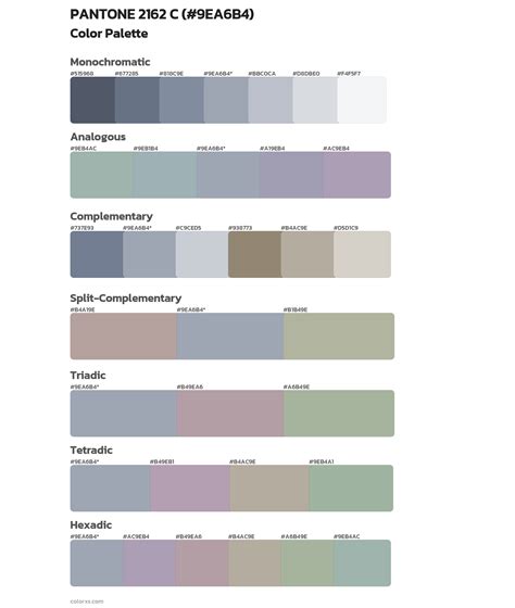Pantone 2162 C Color Palettes