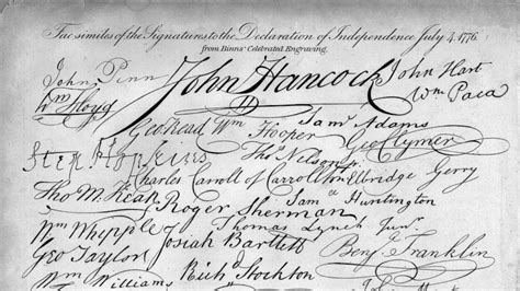 John Hancock Signing The Declaration Of Independence