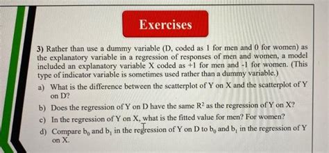 Solved Exercises 3 Rather Than Use A Dummy Variable D
