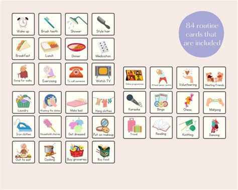 Daily Visual Routine Chart For Senior Daily Routine Planner Printable