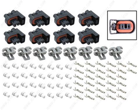 Ict Billet Ls Truck Mini Delphi Multec 2 Fuel Injector Wire Connector Component Kit 8 Pack