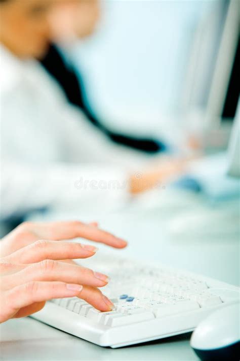 Finger On Keyboard In Blue Light Stock Photo Image Of Cyber Access