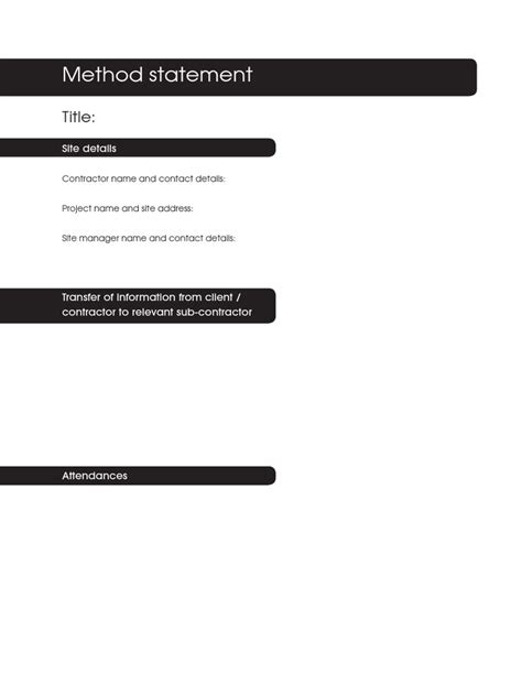 Method Statement Template Pdf