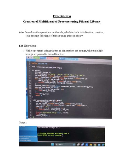 Experiment 6 Pdf Thread Computing Programming