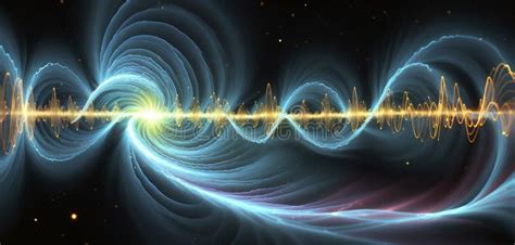 visualization of propagating colored electromagnetic waves stock