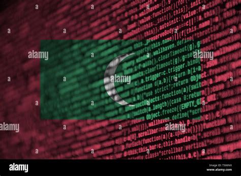 Maldives Flag Is Depicted On The Screen With The Program Code The