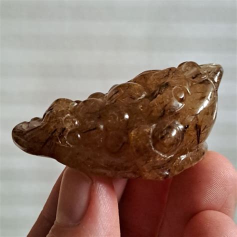 天然鈦晶紅銅鈦雕件三脚蟾蜍沒含幣鈦絲明顯滿絲雕工精細 蝦皮購物