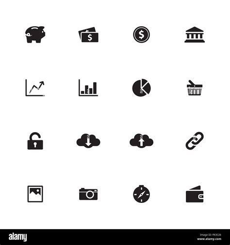 JPEG Black Simple Flat Finance And Technology Icon Set For Web UI Infographic And Mobile