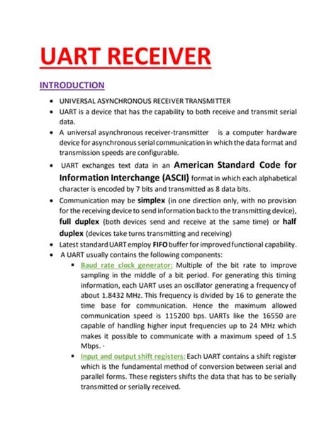 Uart Receiver Pdf