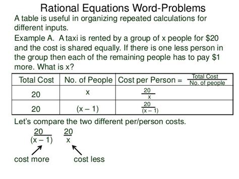 2 5 Rational Equations Word Problems