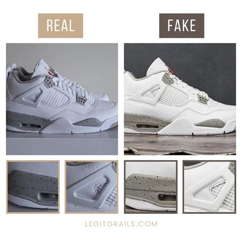 How To Spot Fake Jordan 4 Retro White Oreo Sneakers Legitgrails