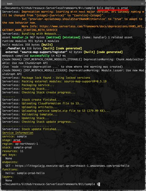 Dayjournal Serverless Framework 011 ステージ指定デプロイ