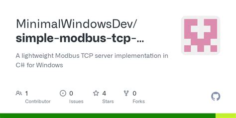 Github Minimalwindowsdev Simple Modbus Tcp Server A Lightweight Modbus Tcp Server