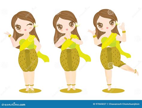 Character Thai Girl Stock Vector Illustration Of Information 97065837