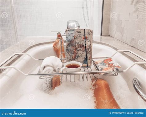 Relaxing In The Bubble Bath Stock Image Image Of Luxury Aromatherapy