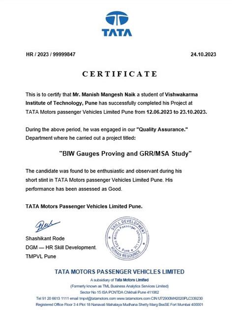 manish naik on linkedin intershipopportunity qualityassurance tatamotors punchnova gratitude…