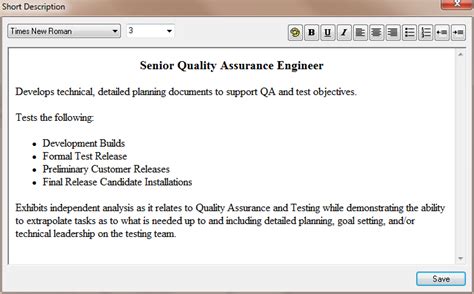 Formatting Window