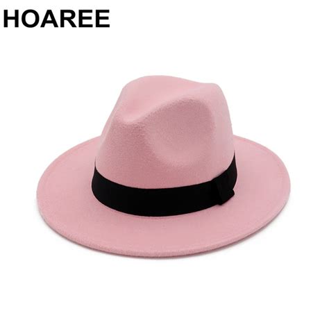 Hoaree Pink Fedora Hat Vintage Panama Hat Women Wo Grandado