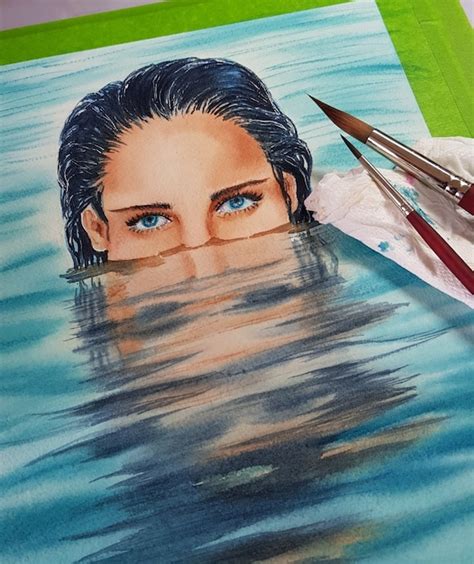 Girl Underwater Drawing
