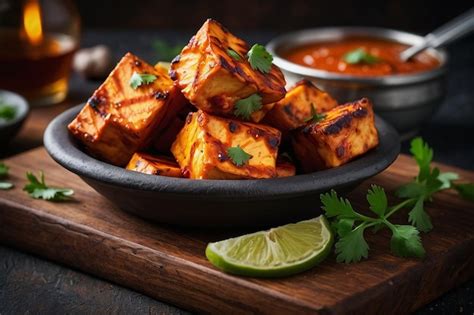 Paneer Tikka Delicious Marinade Premium Ai Generated Image