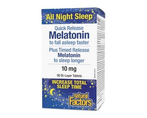 Natural Factors Melatonin Quick Release Plus Time Release 10mg 90 Tablets
