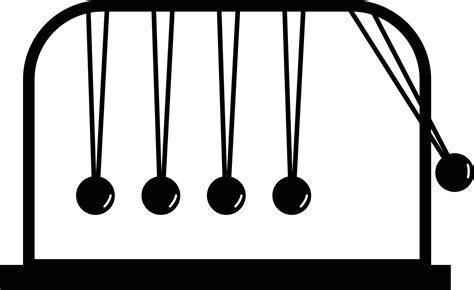 Newton Cradle Icon On White Background Newtons Cradle Symbol