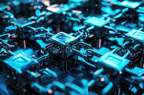 Digital Chain Link Link Protection Chain Of Network Connections Background Blockchain And