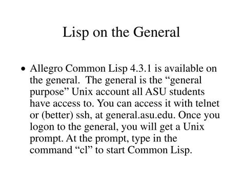 PPT Lisp Programming Basics Start Coding With Allegro Common Lisp 4