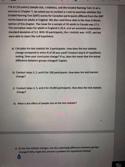 Solved 8 43 10 Points Sample Size 2 Statistics And The