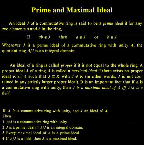 Prime Ideal And Maximal Ideal