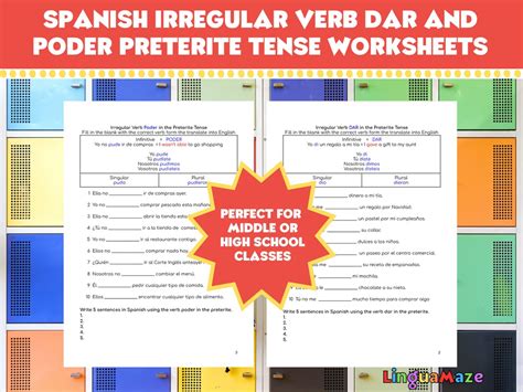 Spanish Irregular Verbs Dar And Poder Preterite Tense Etsy