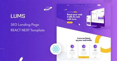 Lums Seo Landing React Nextjs Template Site Templates Landing Page