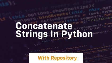 Concatenate Strings In Python Youtube