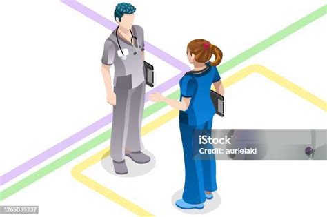 제복을 입은 외과 의사 의료 간호사 진료소 직원 의학 직업 청진기 병원의 직업 유니폼 병원 외과 의사 또는 간호사 에 직원을위한 직업 직업을 보유 병원에 대한 스톡 벡터