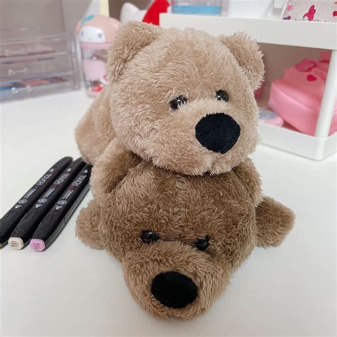 귀여운 곰돌이 파우치 털 인형 필통 중학생필통 고등학생필통 미니파우치 학용품 중학생 고등학생 대학생 여자 친구 우정 커플 생일 선물 에이블리