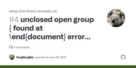 Unclosed Open Group Found At End Document Error From · Issue 4 · Wang Chenthesistemplate